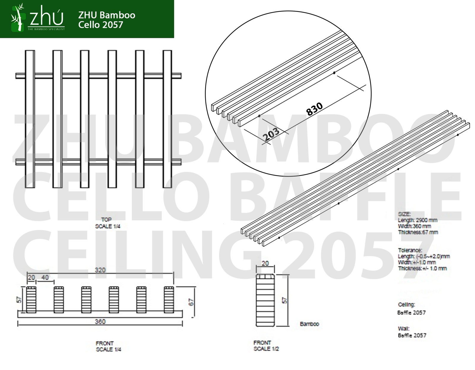 Zhu Bamboo Baffle Cello | Zhubamboo - 100% Pure Bamboo Wood